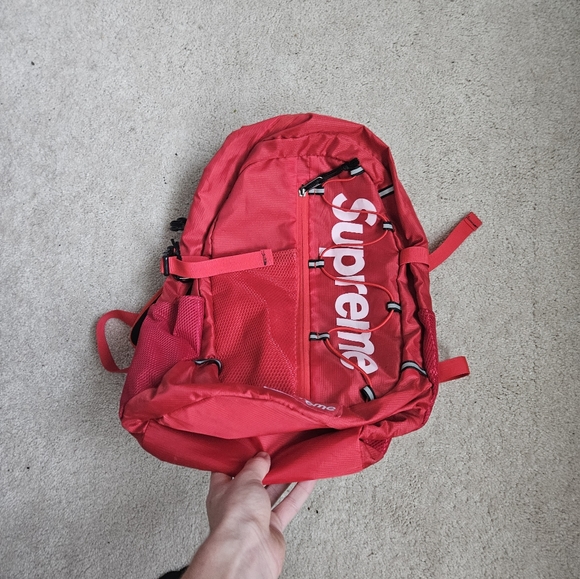Bags | Red Supreme Backpack | Poshmark